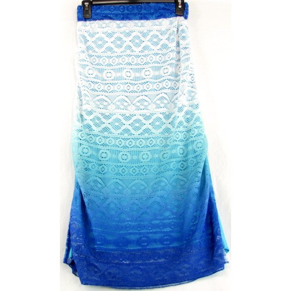 Tempted | Skirts | Sale Gradient Lace Blue Long Skirt | Poshmark